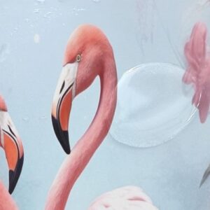 WELLDAY Shower Curtain Flamingos Bathroom Decor Waterproof Fabric with Hooks 60x72 Inch