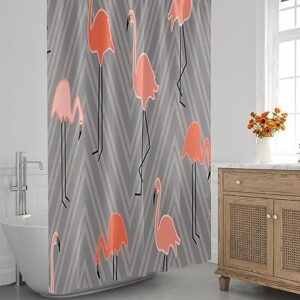 bisibuy Tropical Animal Flamingo Shower Curtain Fabric Bath Curtain Set with Hooks Decorative Bathroom Curtains Machine Washable 72Wx72H Inches