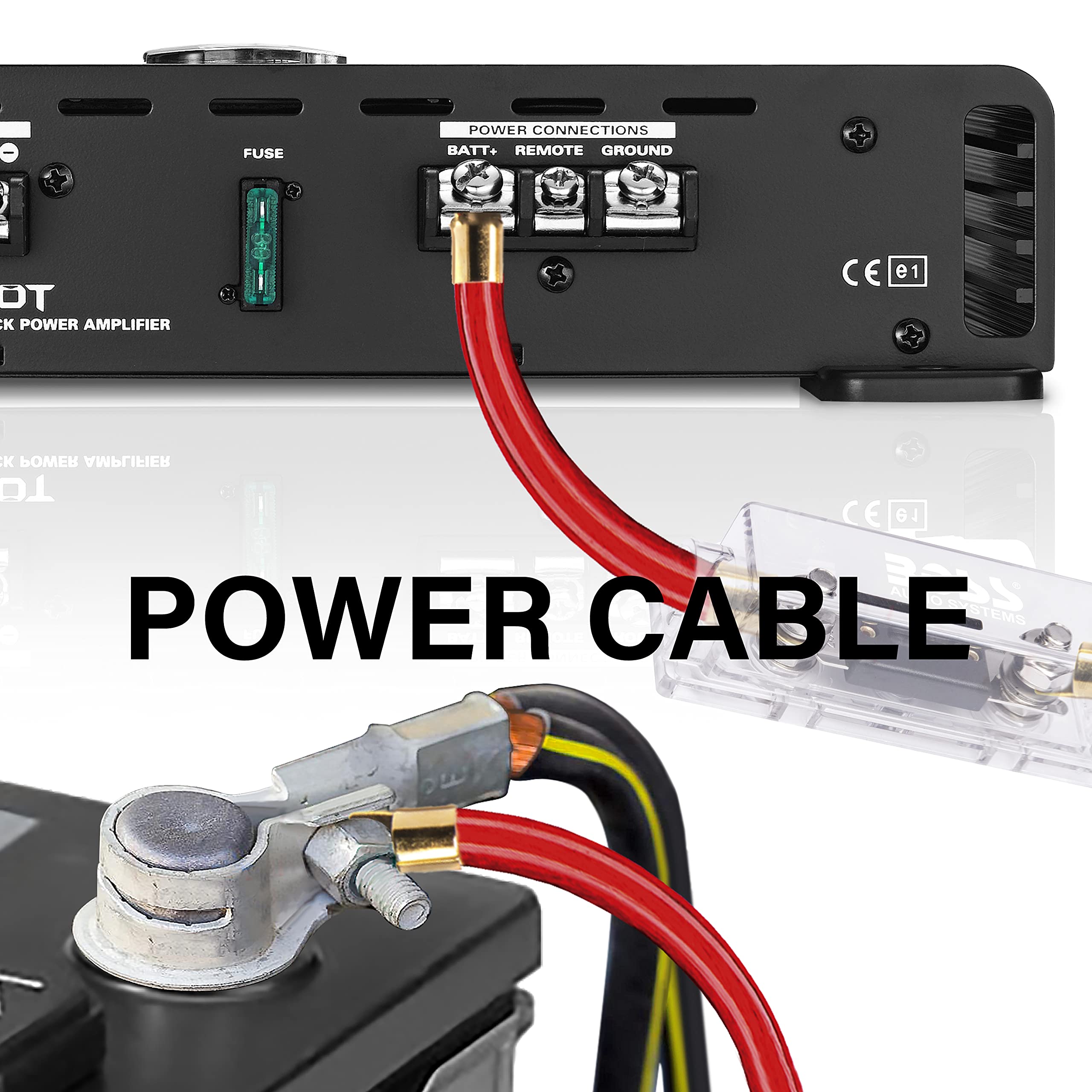 BOSS Audio Systems KIT20 0 Gauge Amplifier Installation Wiring Kit - A Car Amplifier Wiring Kit Helps You Make Connections and Brings Power to Your Radio, Subwoofers and Speakers