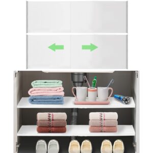 2pack adjustable closet storage shelves with seamless sticker, expandable wardrobe shelves organizer system for kitchen, cupboard, wardrobe, under sink and bathroom, easy installation (large, 2pack)