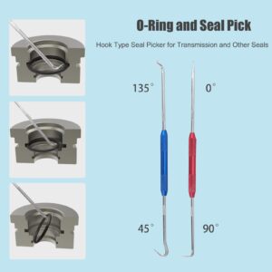 EYSENC Hydraulic Seal Installation Tool Kit, Hydraulic Cylinder Piston Repair Seal Tools, U-Cup Rod Seal Installation Tool Kits, Upgraded Seal Twistor Install Tool Set with Pick and Hook Set 5Pcs