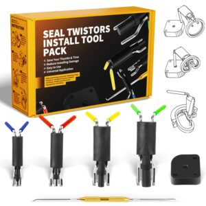 6 pack hydraulic seal installation tools, hydraulic cylinder piston repair rebuild seal kit, u-cup rod seal installation tool kits upgraded super strong seal twistor install tool set