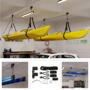 Kayak Storage Hoists 2-Pack - Overhead Pulley Hoist Systems - 125lb Capacity for Canoes, Bikes, and Ladders by RAD Sportz