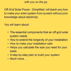 Off Grid Solar Power Simplified: For Rvs, Vans, Cabins, Boats and Tiny Homes