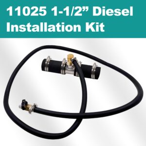 11025 1 1/2" Diesel Installation Kit,Compatible with Gravity Fueled Auxiliary Fuel Tank and Newer Models with 1½" Fill Line,Only for Diesel