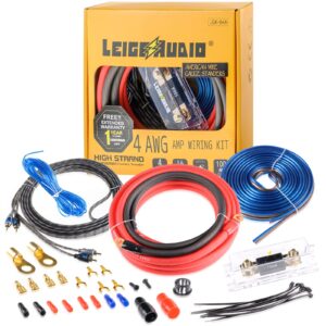 leigesaudio 4 gauge amp wiring kit ture 4 awg amplifier installation wiring kit - car subwoofer wiring kit helps you make connections and brings power to your radio, subwoofer and speakers