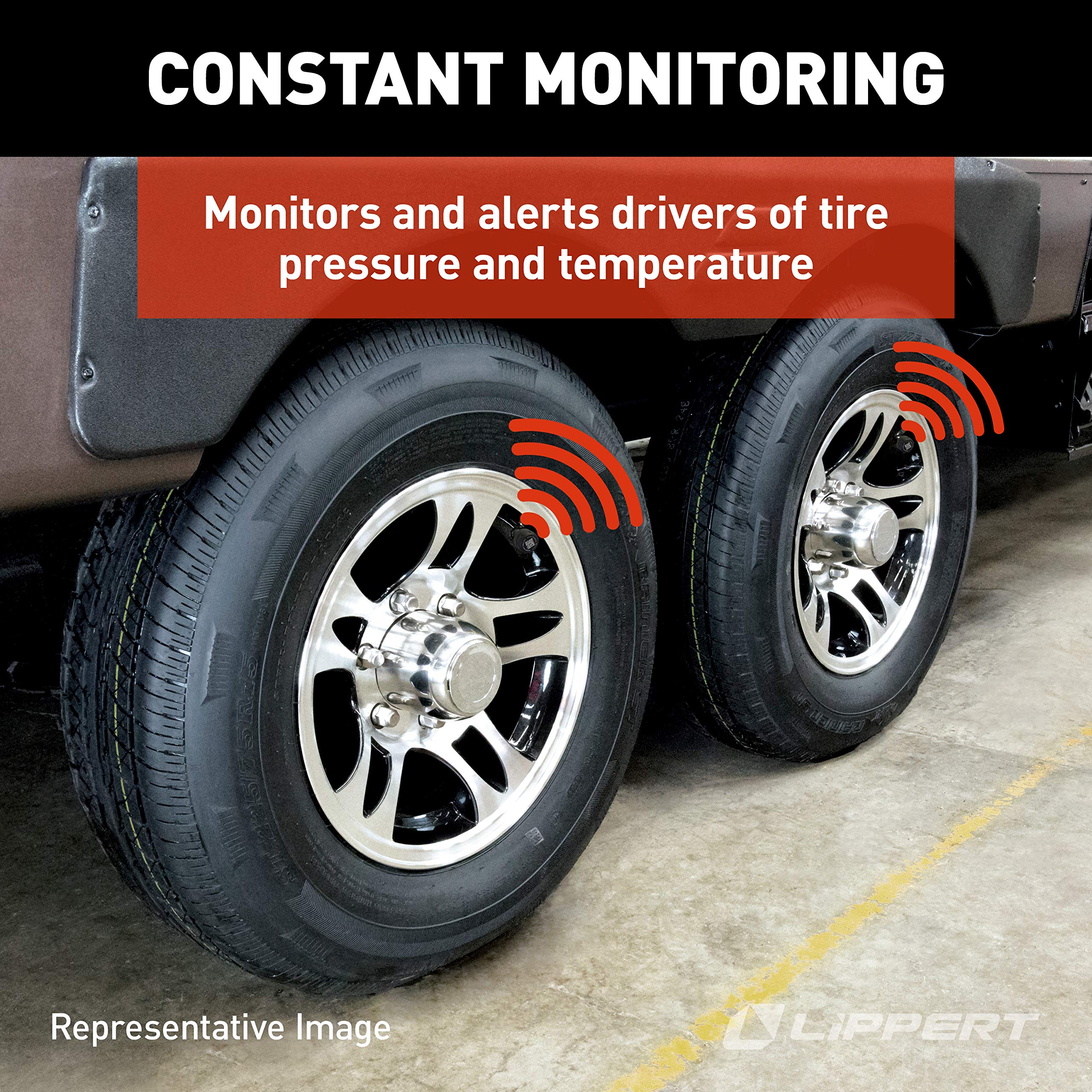 Lippert Components - 2020106863 Tire LINC Tire Pressure and Temperature Monitoring System for RVs (TPMS) with Tire Sensors and Repeater