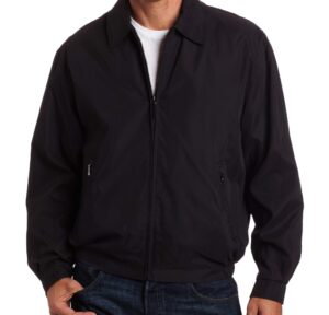 london fog mens auburn zip-front golf (regular & big-tall sizes) cotton lightweight jacket, black, xx-large us