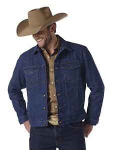 wrangler mens cowboy cut western unlined denim jacket outerwear, denim, medium us