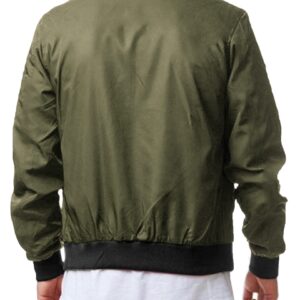 COOFANDY Men's Bomber Jacket Winter Windbreaker Jackets Fashion Winter Front Zip Jackets Army Green L