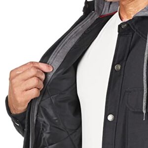 Dickies mens Fleece Hooded Duck Shirt Jacket With Hydroshield Work Utility Outerwear, Black, X-Large US