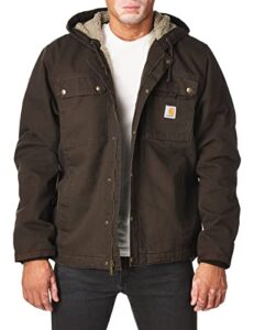 carhartt men's bartlett jacket (regular and big & tall sizes), dark brown, large