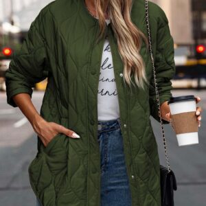 PRETTYGARDEN Women's Fall Clothes Trendy Casual Lightweight Jackets Oversized Winter Coat Outerwear with Pockets (Army Green,Small)