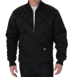 Dickies Men's Water Resistant Diamond Quilted Nylon Jacket, Black, Medium