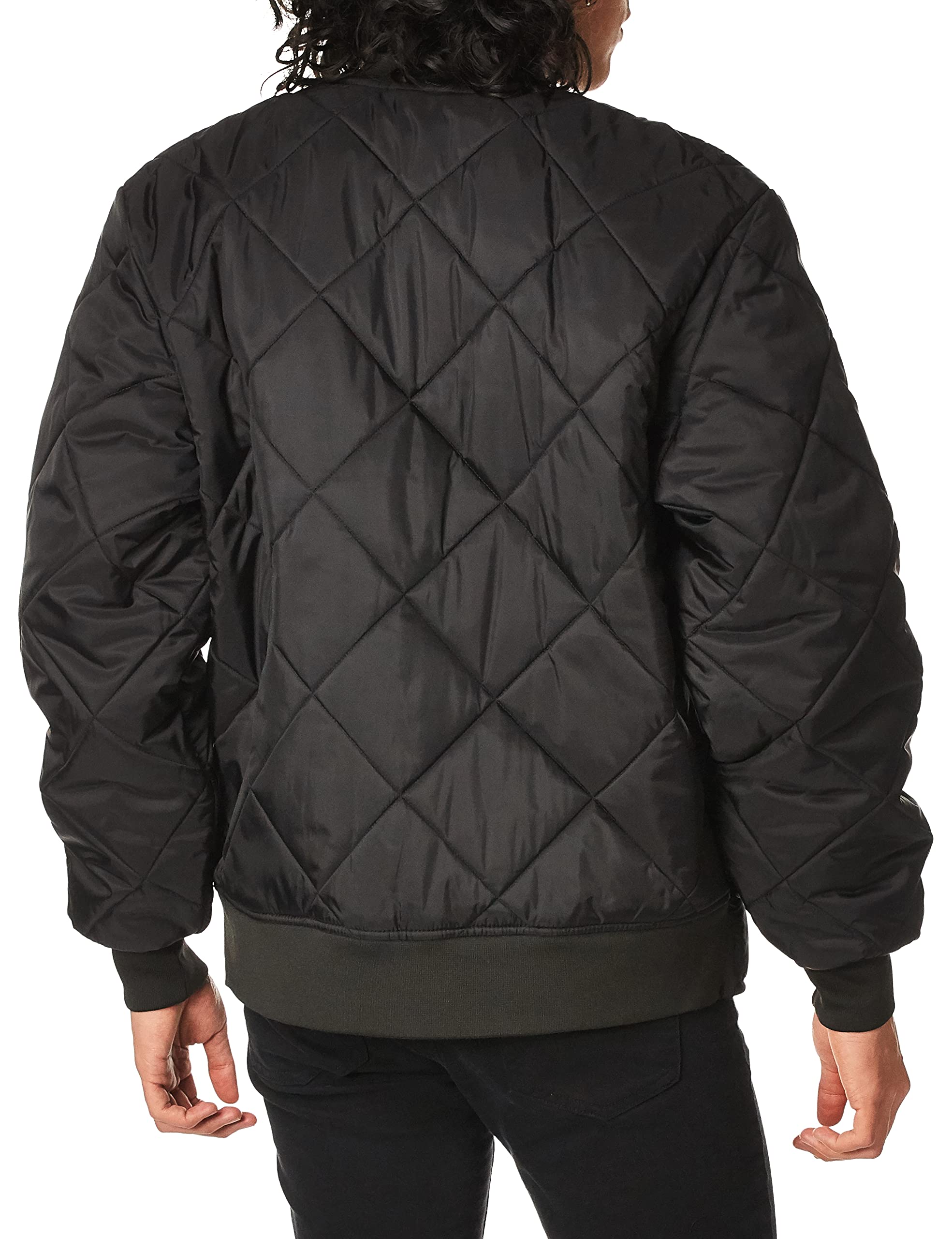 Dickies Men's Water Resistant Diamond Quilted Nylon Jacket, Black, Medium