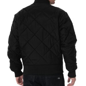 Dickies Men's Water Resistant Diamond Quilted Nylon Jacket, Black, Medium