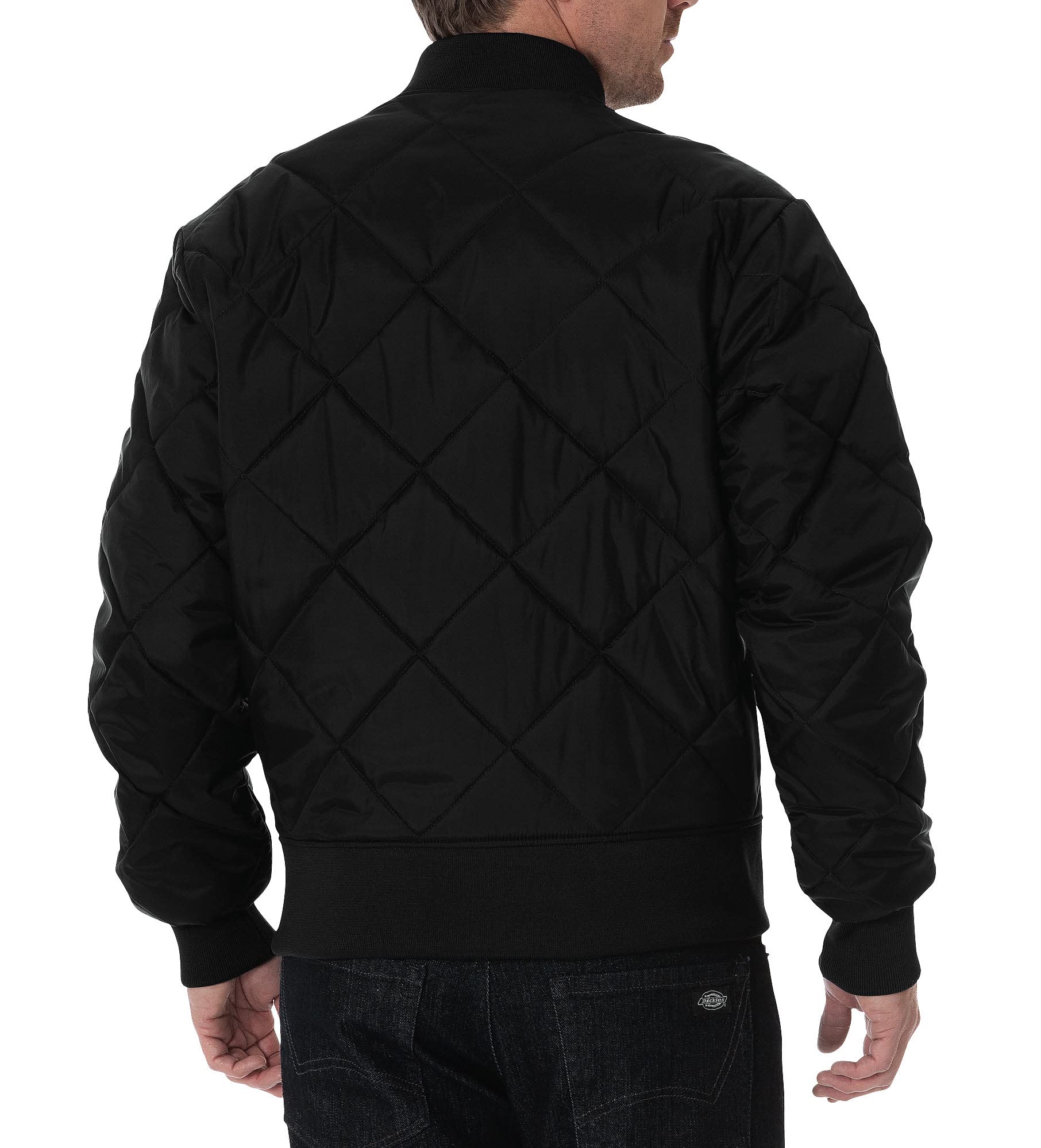 Dickies Men's Water Resistant Diamond Quilted Nylon Jacket, Black, Medium