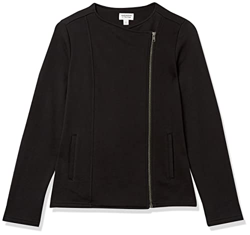 The Drop Women's @caralynmirand Long Sleeve Knit Moto Jacket, Black, S