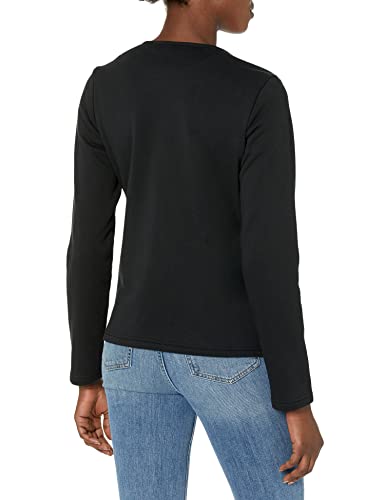 The Drop Women's @caralynmirand Long Sleeve Knit Moto Jacket, Black, S