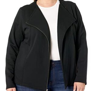 The Drop Women's @caralynmirand Long Sleeve Knit Moto Jacket, Black, S