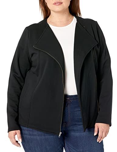 The Drop Women's @caralynmirand Long Sleeve Knit Moto Jacket, Black, S