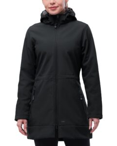 33,000ft women's waterproof softshell long rain jacket with hood fleece lined windproof windbreaker