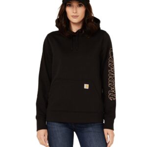 Carhartt Women's Rain Defender Relaxed Fit Midweight Graphic Sweatshirt, Black, Small