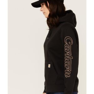 Carhartt Women's Rain Defender Relaxed Fit Midweight Graphic Sweatshirt, Black, Small