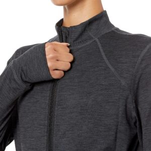 Amazon Essentials Women's Brushed Tech Stretch Full-Zip Jacket - Discontinued Colors, Black Space Dye, Medium