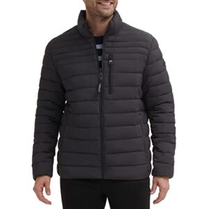 calvin klein men's full zip down puffer coat, iron, medium