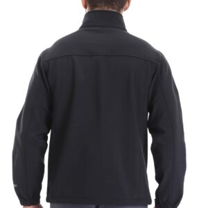 TRAILSIDE SUPPLY CO. Men's Softshell Fleece-lined Jackets/Winter Outdoor Coats/Windbreaker/Medium-weight Water-repellent, Black, 4XL