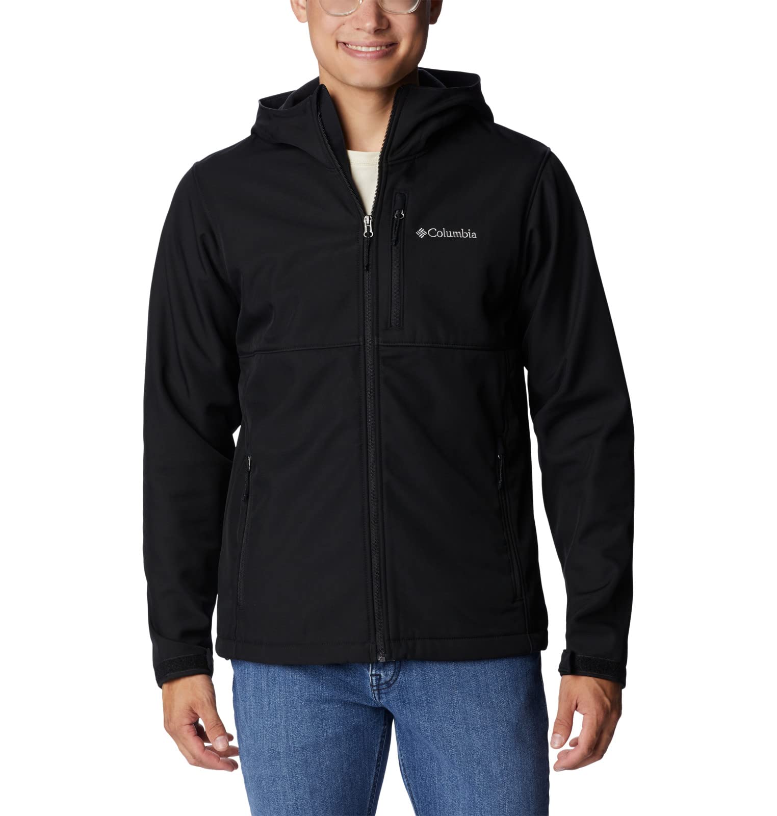 Columbia Men's Ascender Hooded Softshell Jacket, Black, Medium