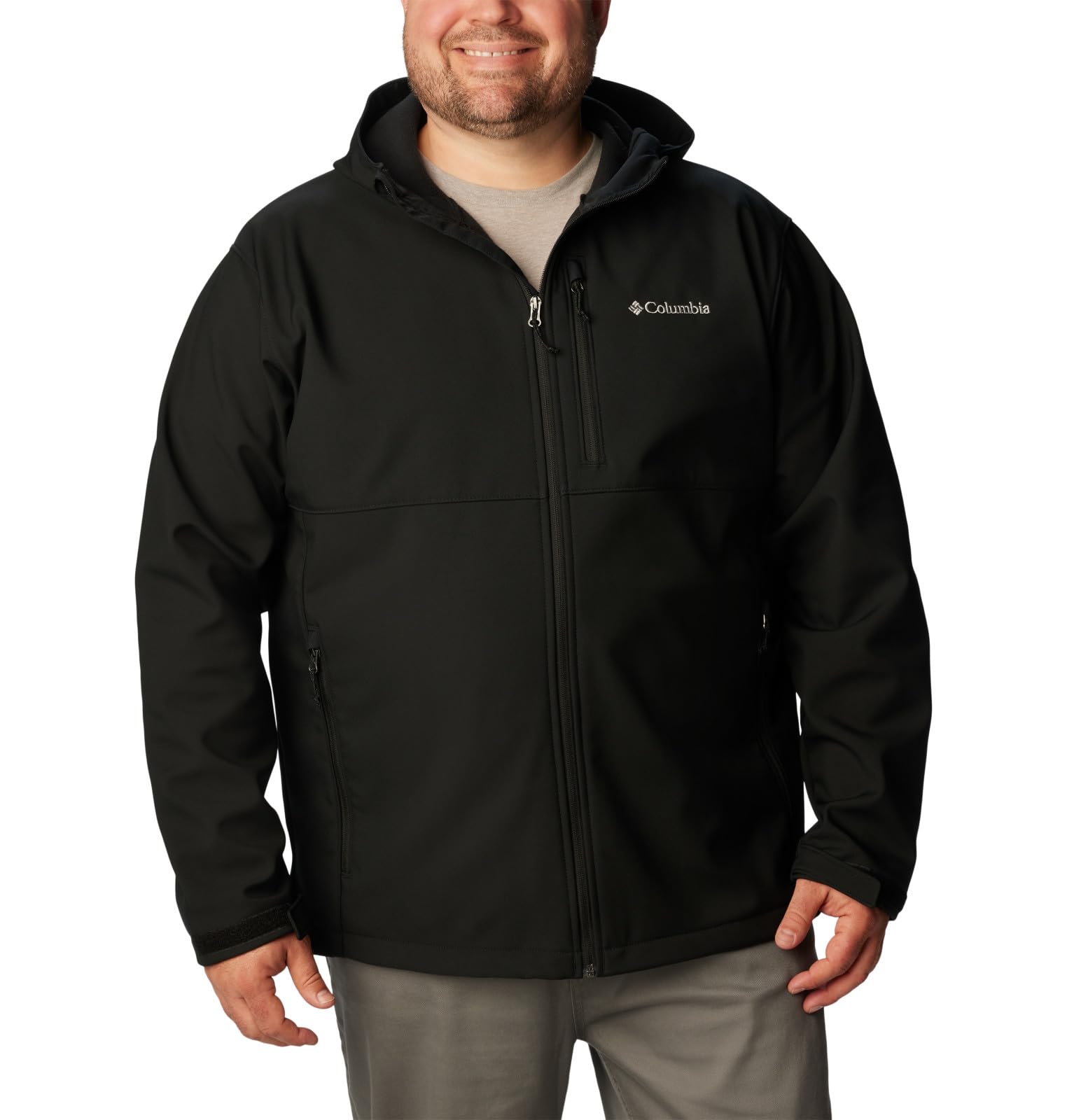 Columbia Men's Ascender Hooded Softshell Jacket, Black, Medium