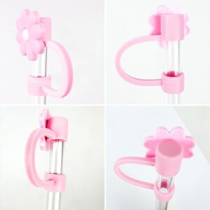 4Pcs Silicone Straw Covers Compatible with Stanley Cups, Dust-Proof Straw Caps for Water Bottles