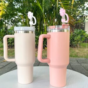 4Pcs Silicone Straw Covers Compatible with Stanley Cups, Dust-Proof Straw Caps for Water Bottles