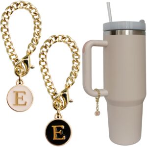 wabogove letter charm accessories for stanley cup 2pcs initial name id personalized handle charm for stanley tumbler (e)