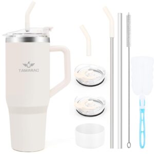 tamarac 40 oz tumbler with handle and straw lid travel mug straw covers cup with lid travel mug vacuum insulated stainless steel mug with sip-it-your-way lid