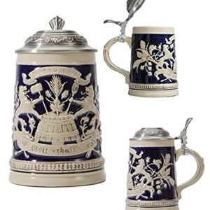 HAUCOZE Beer Stein Mug German Bavarian Drinking Stanley Drinking Mug with Lid for Man 0.6Liter