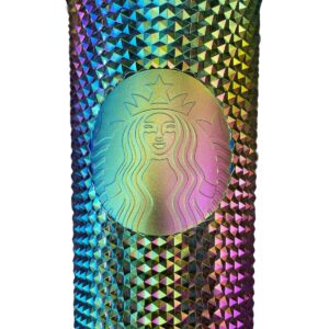 Satrbucks Limited Edition Studded Oil slick Rainbow Iridescent Tumbler Fall 2023 Venti 24 oz