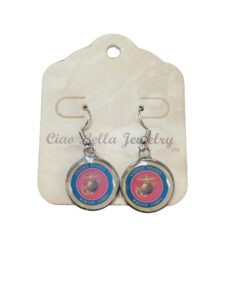 officially licensed marine earrings - a proud symbol of service and sacrifice (silver, marine corp seal w/rwb background)