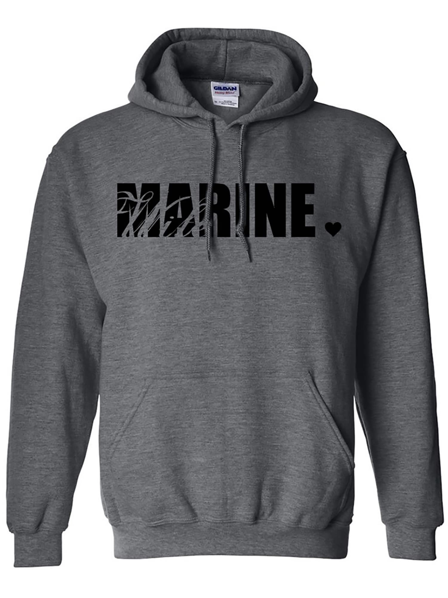 zerogravitee Marine Wife Hooded Sweatshirt in Dark Heather Gray - Medium