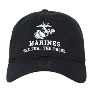 united states us marine corp usmc marines polo relaxed cotton low crown baseball cap hat (black)