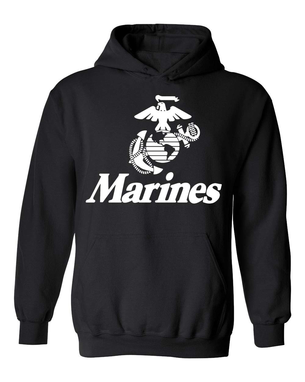 Lucky Ride US MARINES SWEATSHIRT USMC HOODIE MARINE CORPS LARGE Black