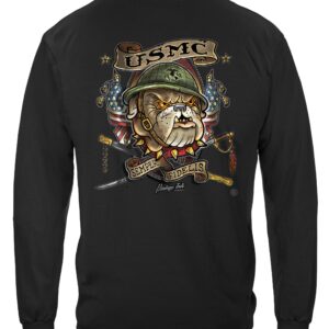 Erazor Bits US Marines US Marine Corps T Shirt - Marine Corps Tee Long Sleeve Shirts -Black X-Large