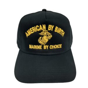 american by birth marine by choice mens baseball cap hat black embroidered patch veteran