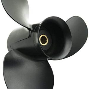 Ayaksmi Jason Marine OEM Grade 9 x 9 Aluminum Outboard Propeller fit Mercury Engines 9.9-15HP, Hub Kits Installed, Ref No.48-828156A12, 8 Spline Tooth, RH