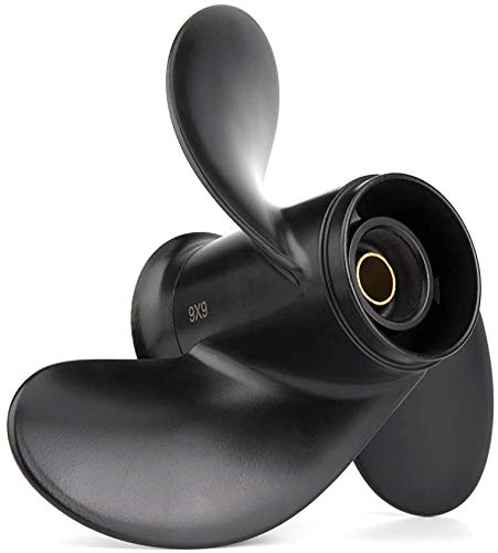 Ayaksmi Jason Marine OEM Grade 9 x 9 Aluminum Outboard Propeller fit Mercury Engines 9.9-15HP, Hub Kits Installed, Ref No.48-828156A12, 8 Spline Tooth, RH