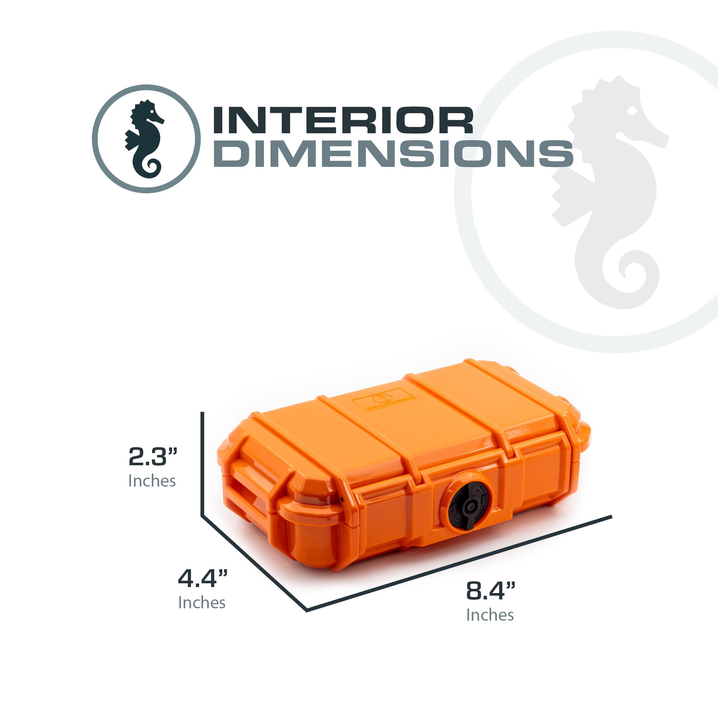 Seahorse SE-56B100 100 Round Locking Bullet / Ammo Storage Box - Mil Spec / Waterproof / USA Made / Dust Proof / Airtight - for 9mm .40 10mm .22 5.56 NATO .223 Caliber Ammunition (Orange)