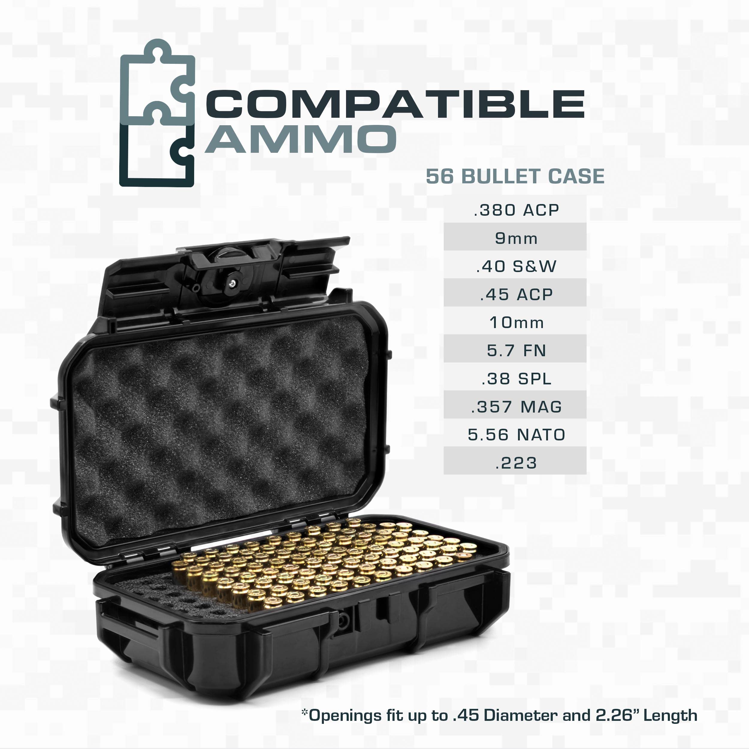 Seahorse SE-56B100 100 Round Locking Bullet / Ammo Storage Box - Mil Spec / Waterproof / USA Made / Dust Proof / Airtight - for 9mm .40 10mm .22 5.56 NATO .223 Caliber Ammunition (Orange)