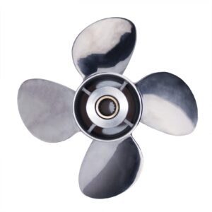 CAPTAIN 4 Blades Stainless Steel Boat Propeller fit Mercury, 13 Diameter x 19 Pitch, 15 Spline Tooth Outboard Engines Motor Prop, OEM RH Propellers for 40 50 70 Force 75 80 90 100 115 125 140 HP